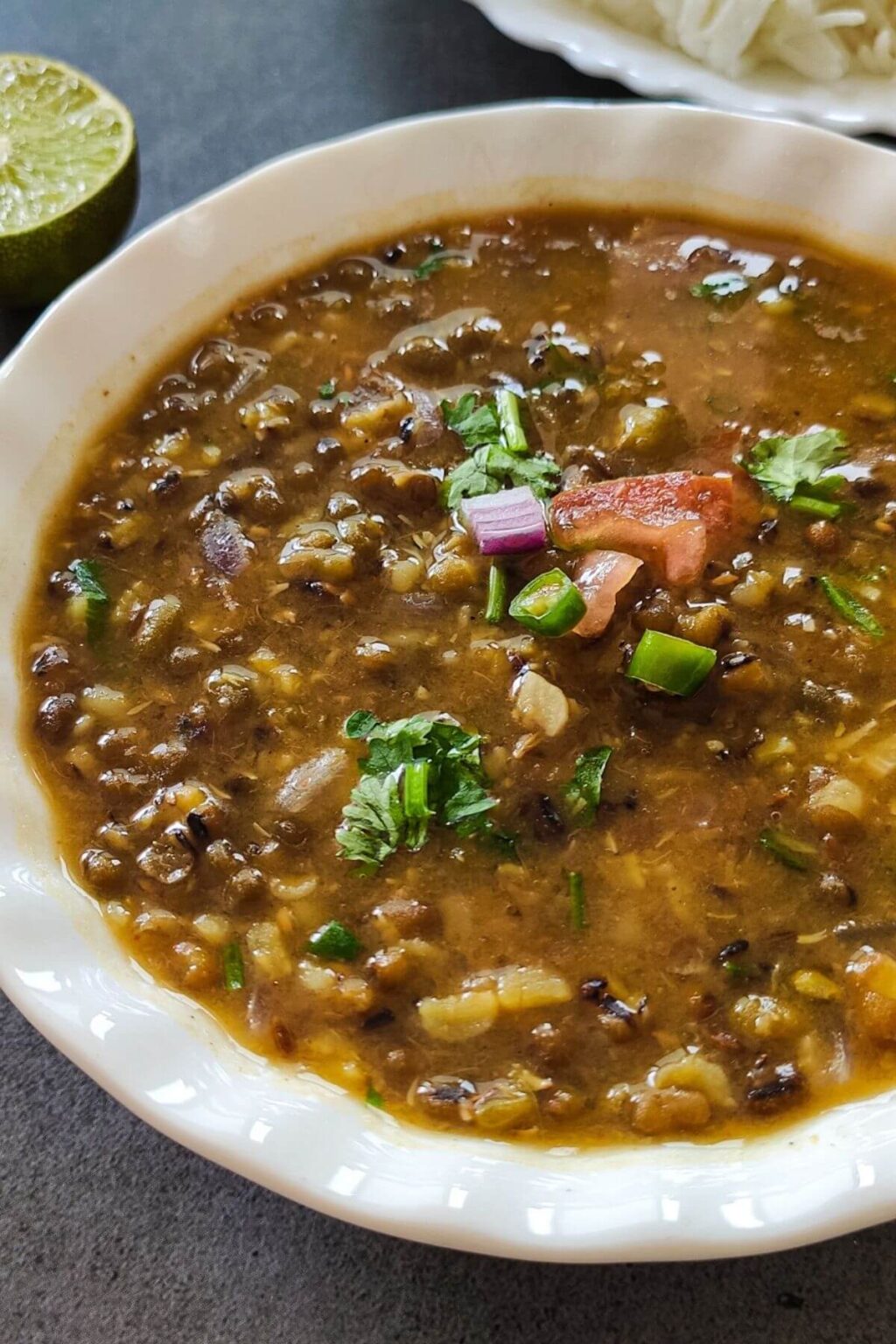 Green mung bean curry (Green moong dal)