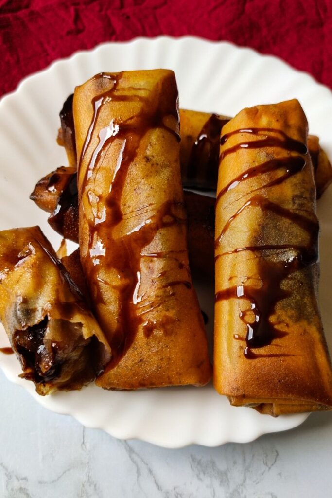 Chocolate Banana Spring rolls - 4 ingredients & 20 minutes dessert recipe
