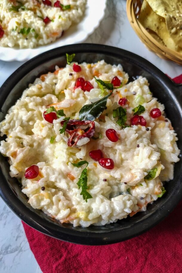 Curd rice - A delicious vegetarian Indian rice recipe perfect for summers