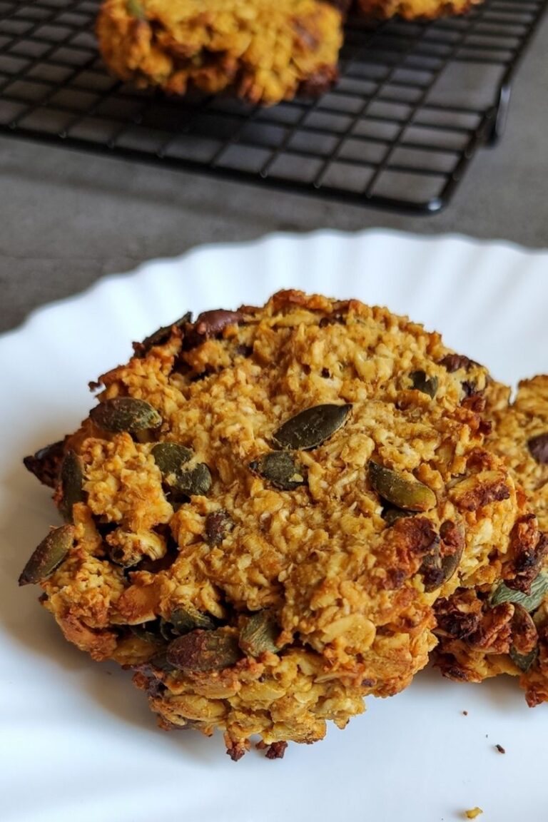 Healthy pumpkin oatmeal cookies - Easy flourless vegan pumpkin cookies