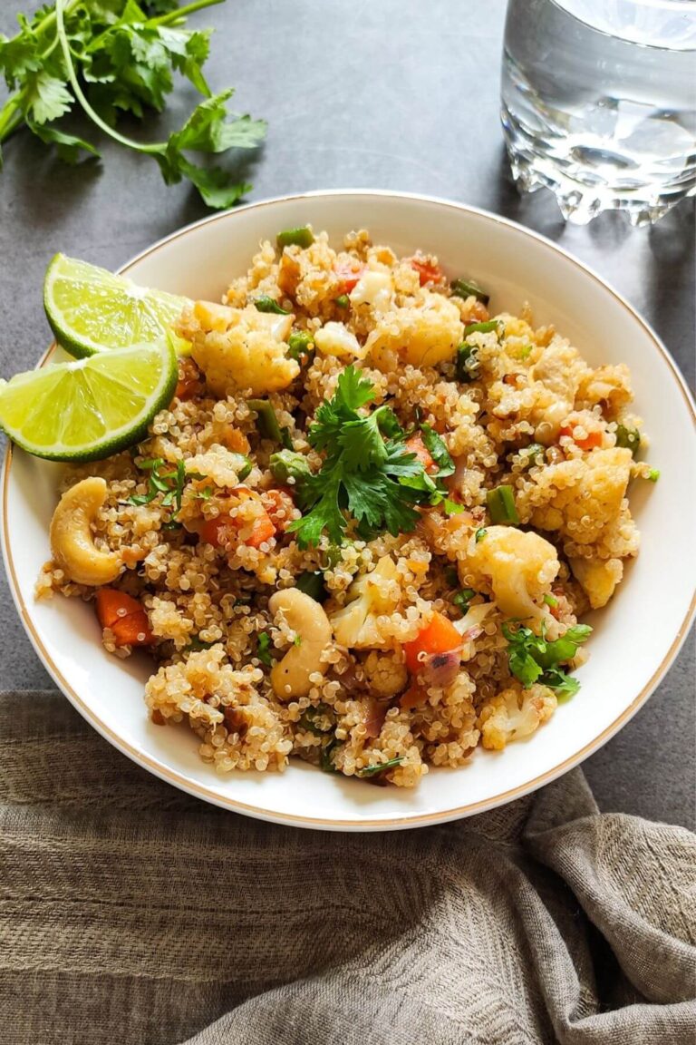 Quinoa pulao with vegetables - Quick and easy Indian style quinoa