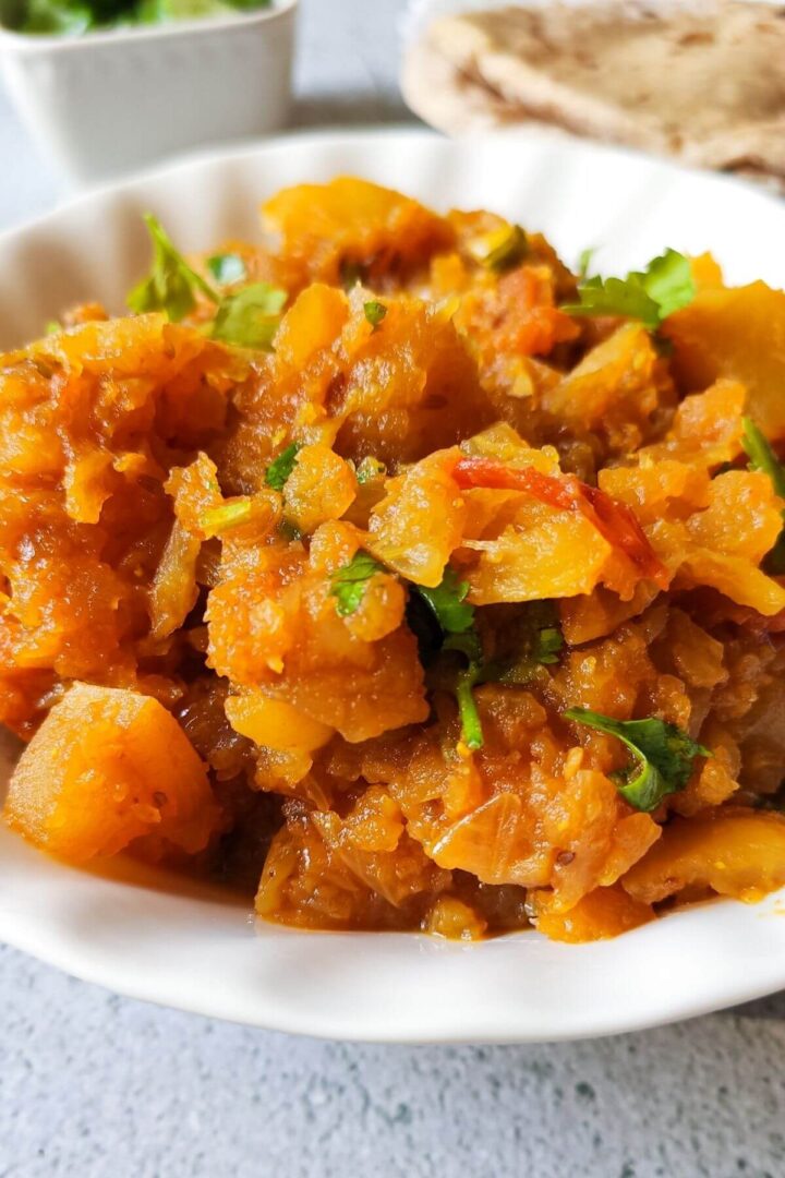 Indian style curried turnips - Shalgam ki sabzi