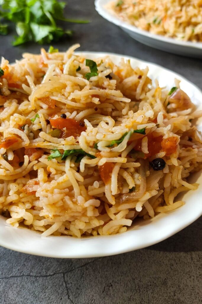 Tomato rice-Indian style - easy 30 minutes recipe