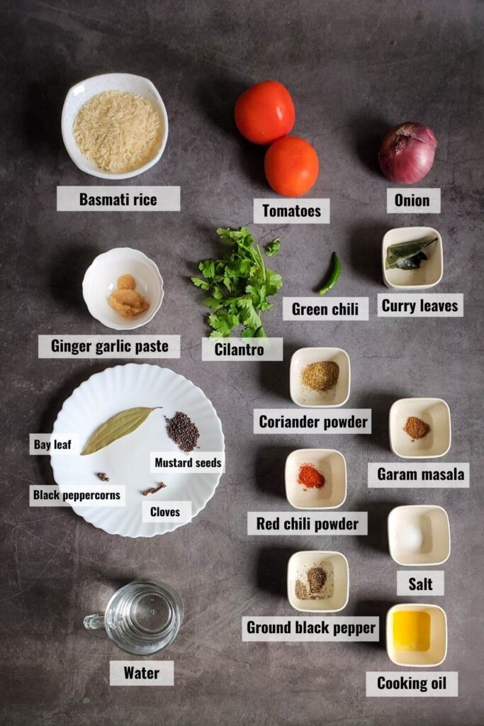 Tomato rice-Indian style - easy 30 minutes recipe