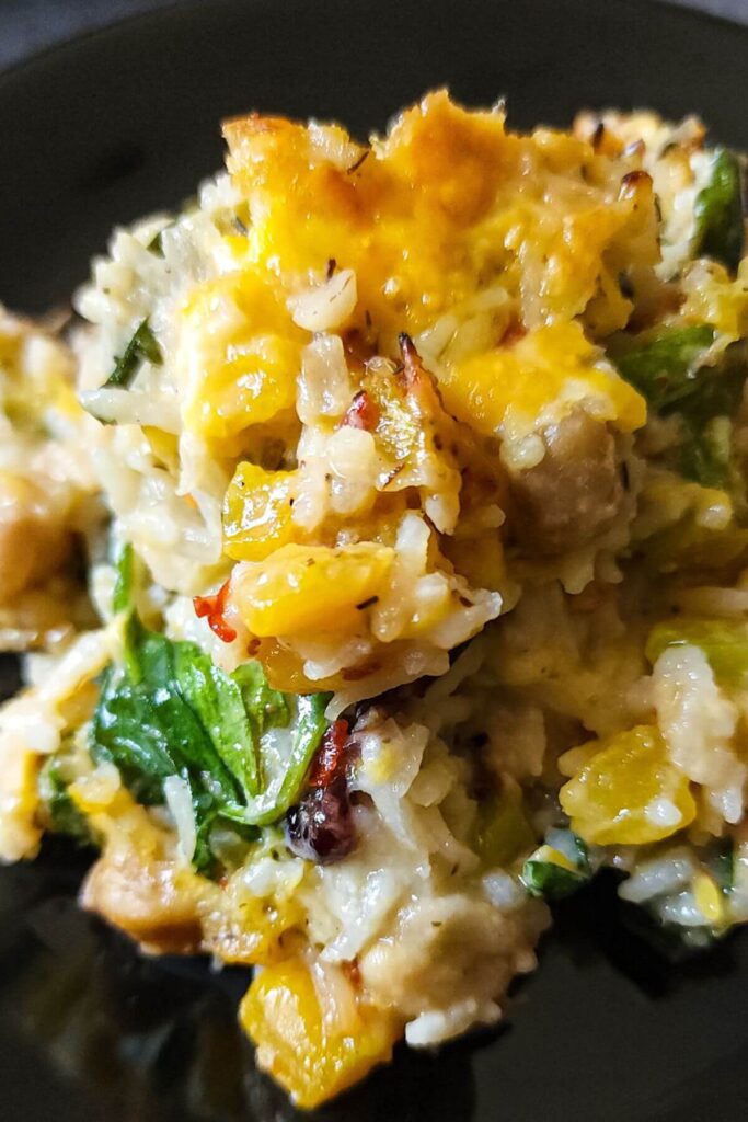 Savory pumpkin rice casserole