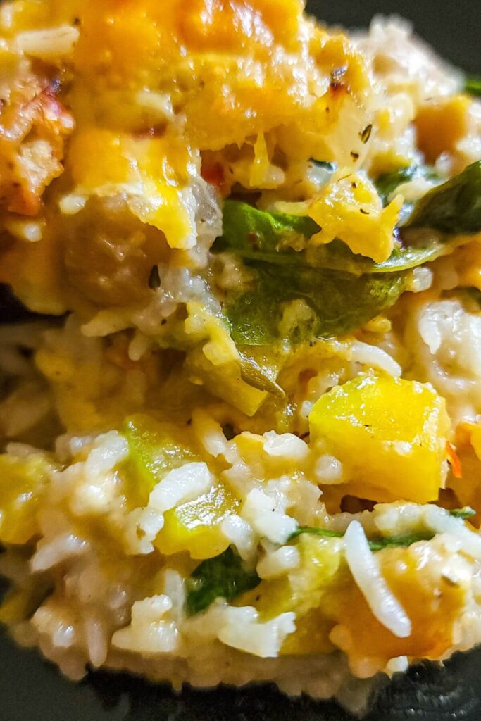 Savory pumpkin rice casserole