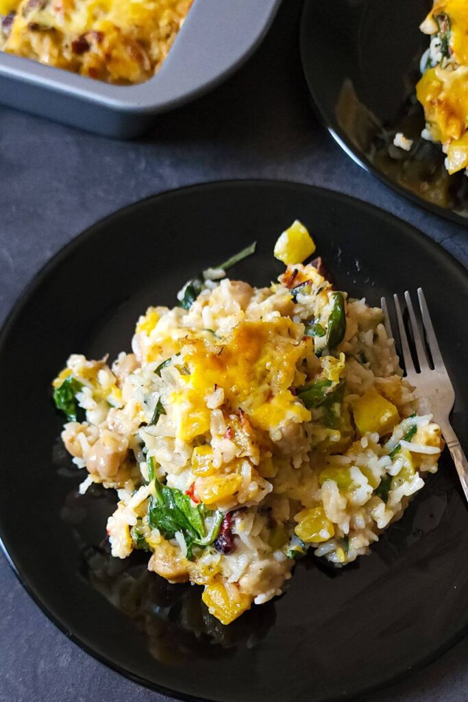 Savory pumpkin rice casserole
