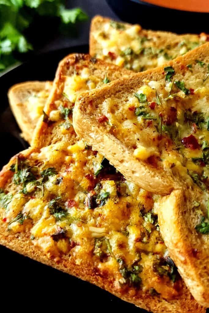 Crispy garlic cheese toast - Greenbowl2soul