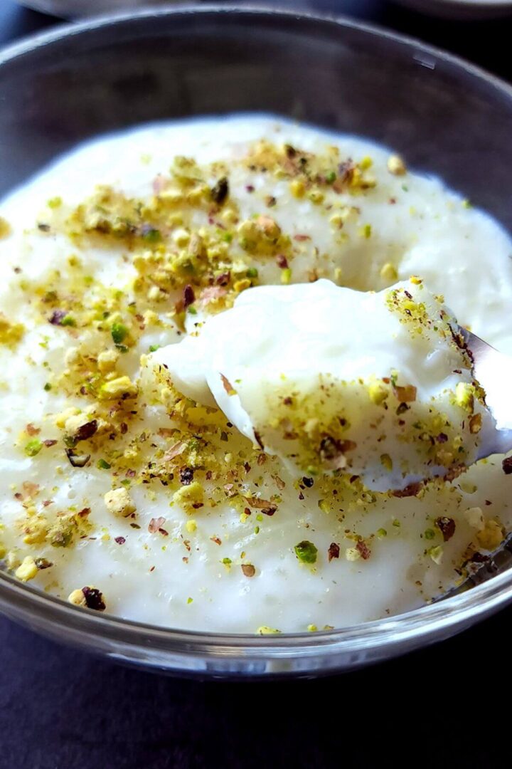 Lebanese rice pudding (Riz Bi Haleeb) - Greenbowl2soul