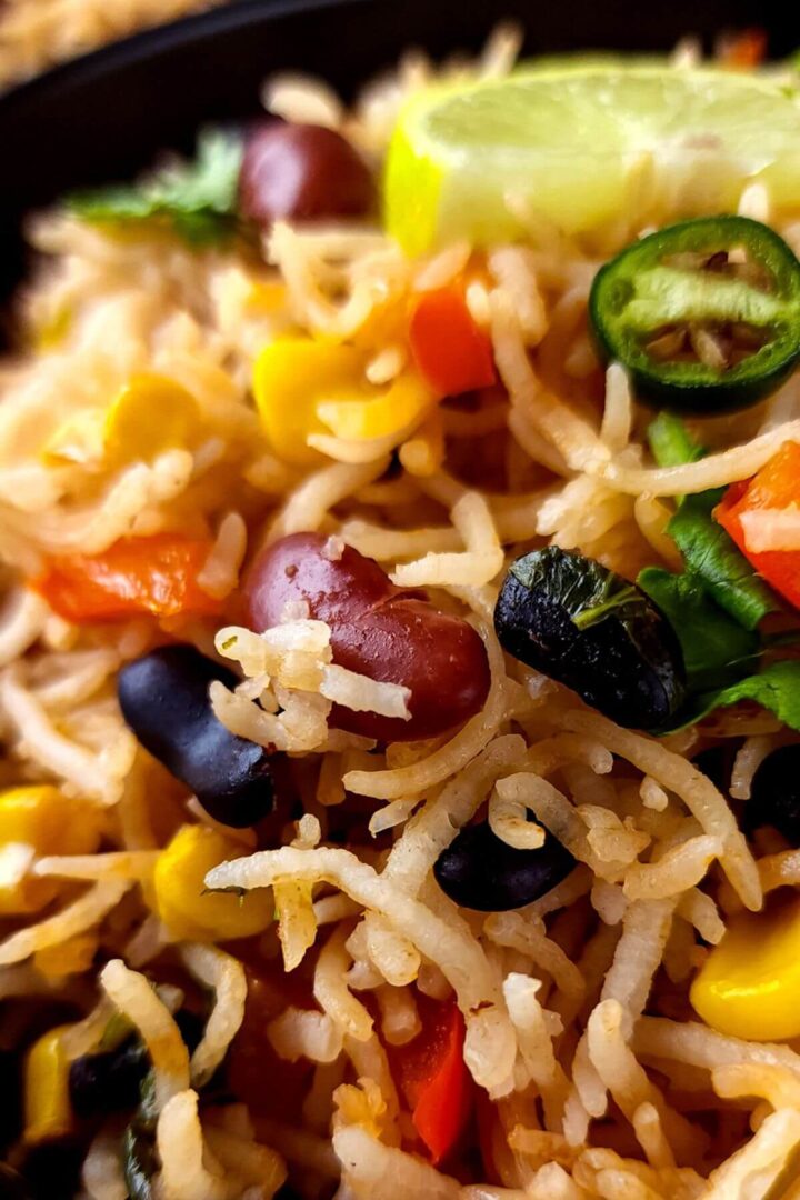 Mexican rice with beans and corn