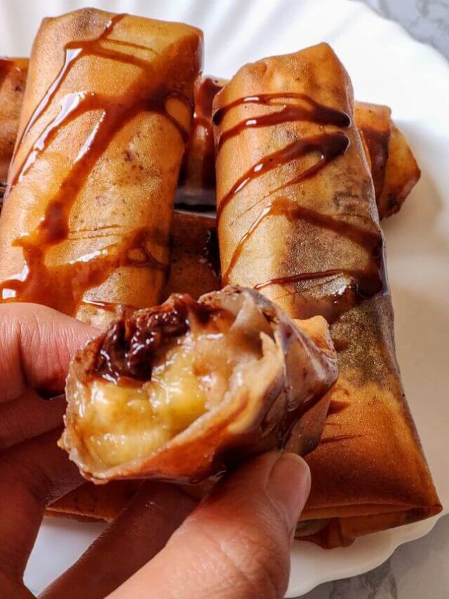 Banana spring roll with chocolate - Greenbowl2soul
