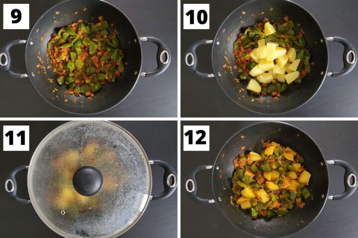 Aloo Shimla mirch (Indian style capsicum with potatoes)