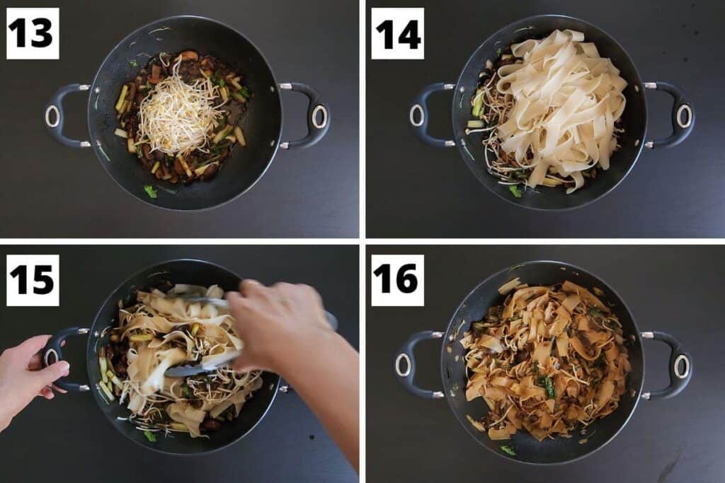 Ho fun noodles with mushrooms