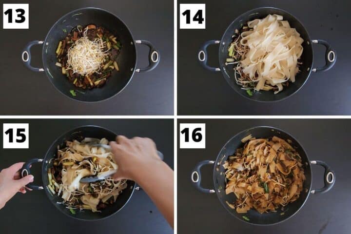 Ho fun noodles with mushrooms