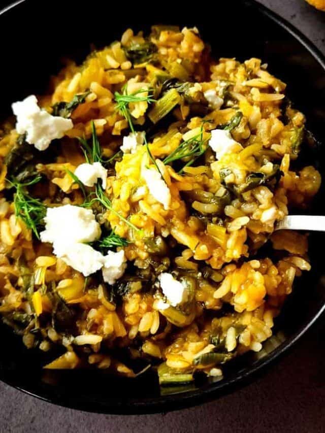 Greek style rice with spinach - Greenbowl2soul