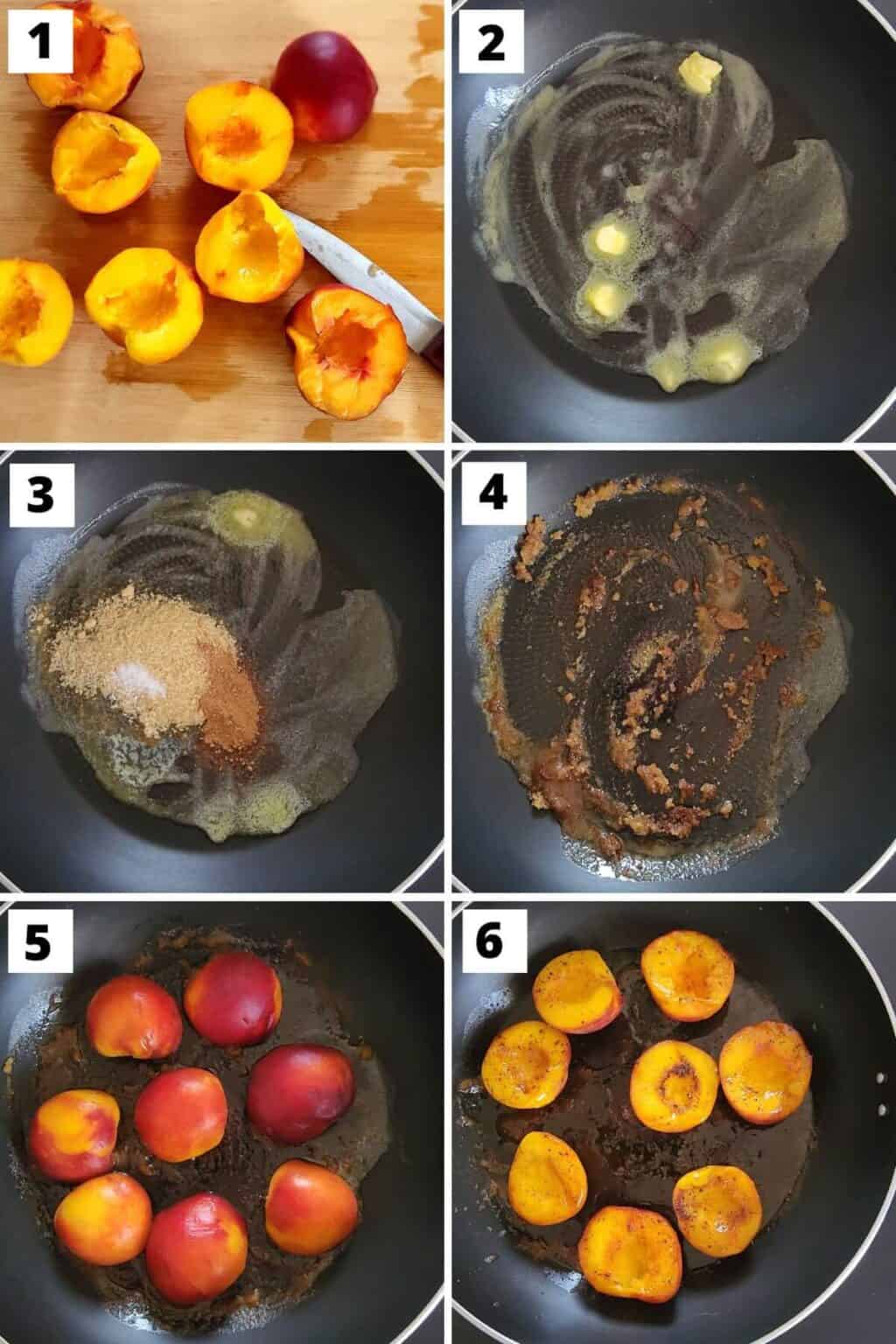 Easy pan fried peaches with sugar and cinnamon - Greenbowl2soul