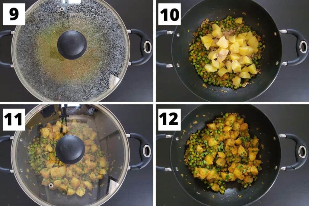 Spicy aloo matar dry-curried potatoes and peas - Greenbowl2soul