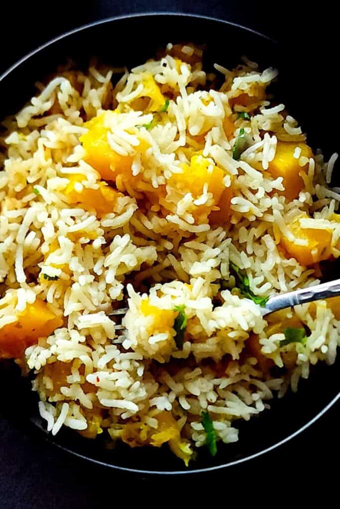 Pumpkin rice with coconut milk - Greenbowl2soul