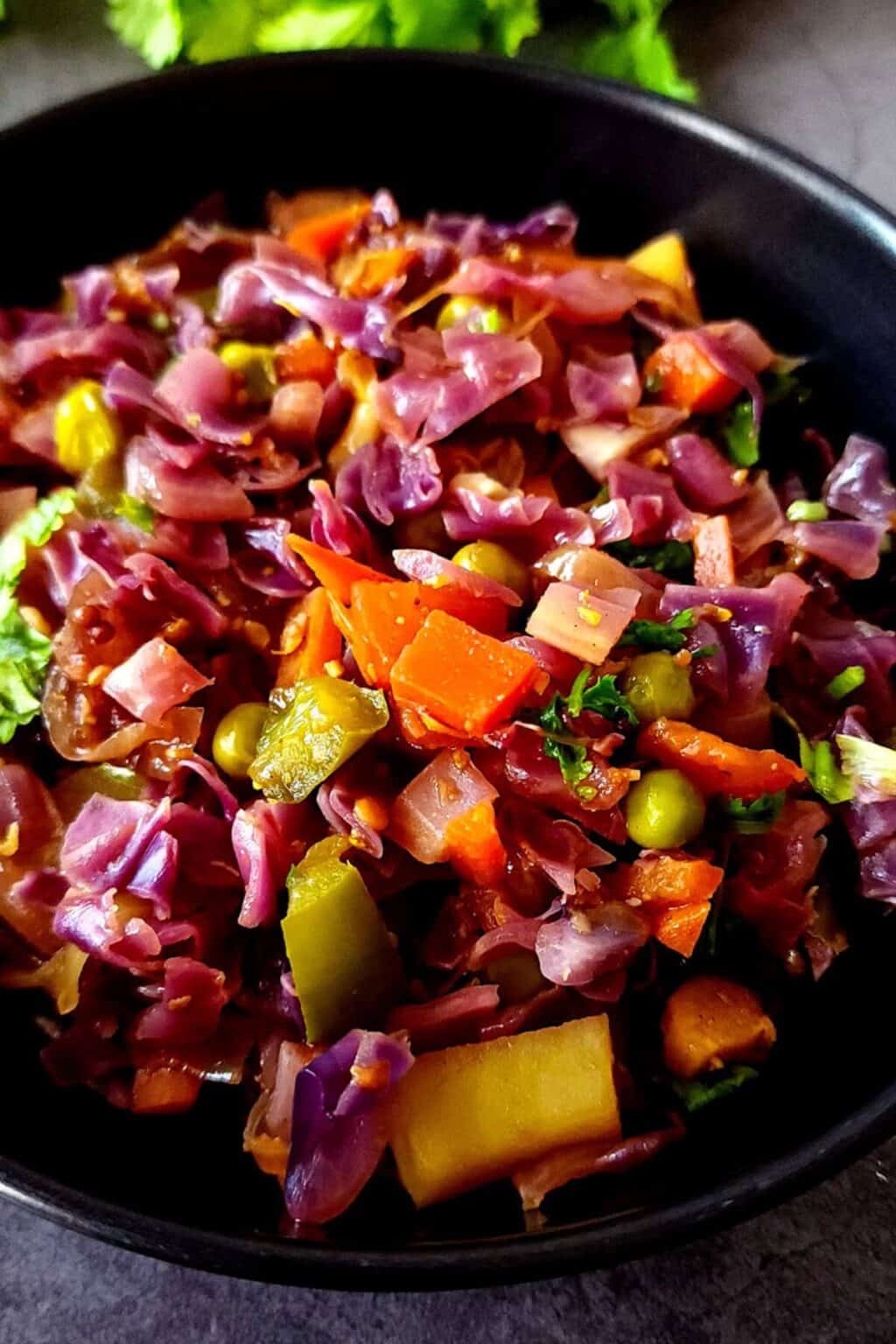 Easy Indian red cabbage stir fry - Greenbowl2soul